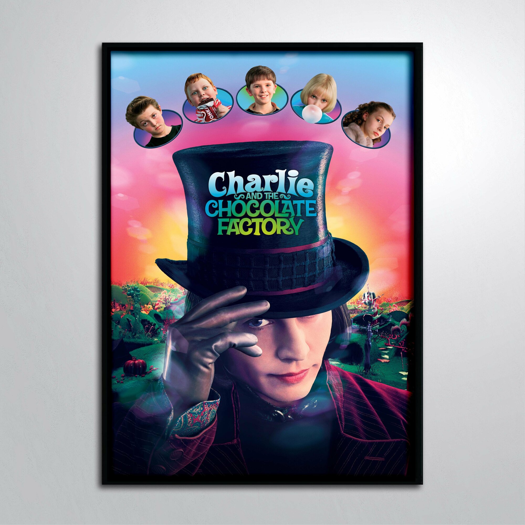 Постер без рамы/Тим Бёртон Чарли и шоколадная фабрика Джонни Депп Вилли Вонка Charlie and the Chocolate Factory
