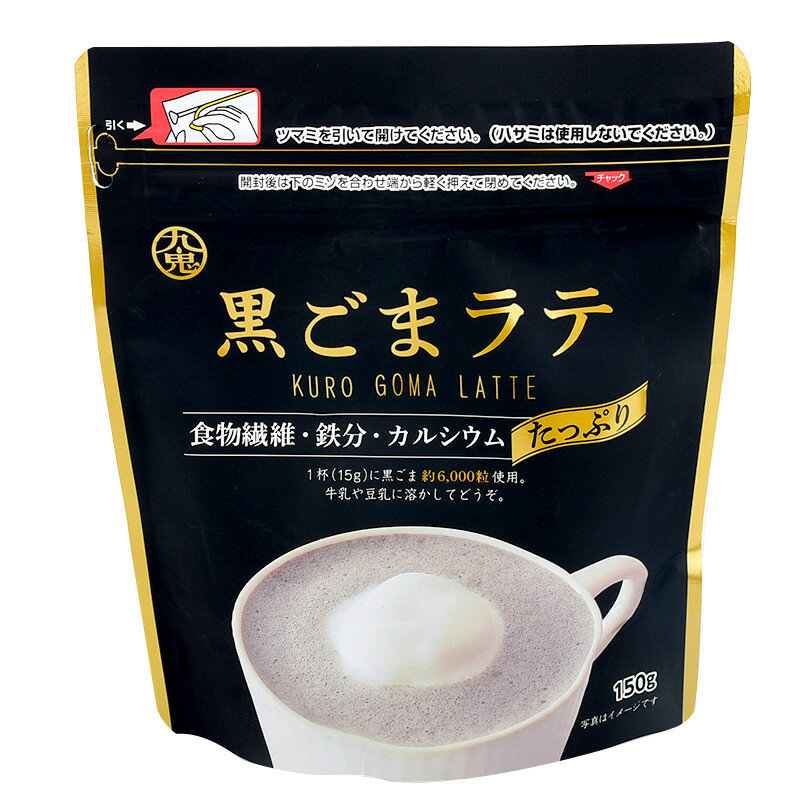 Растворимый кофе Kuro Goma Latte из черного кунжута 150 г, Япония