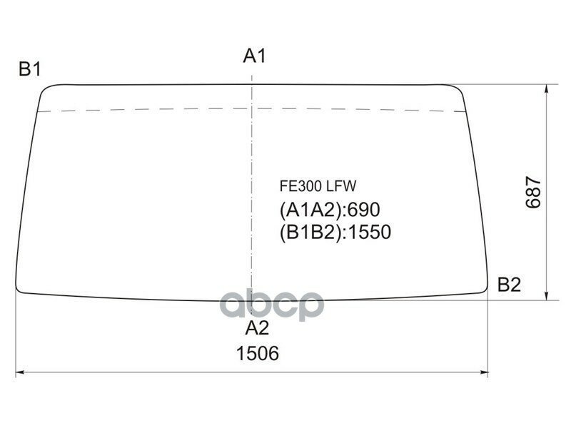 Стекло лобовое Mitsubishi Fuso Canter FE3 84-93 / Fuso Canter FE4 84-93 XYG арт. FE300 LFW
