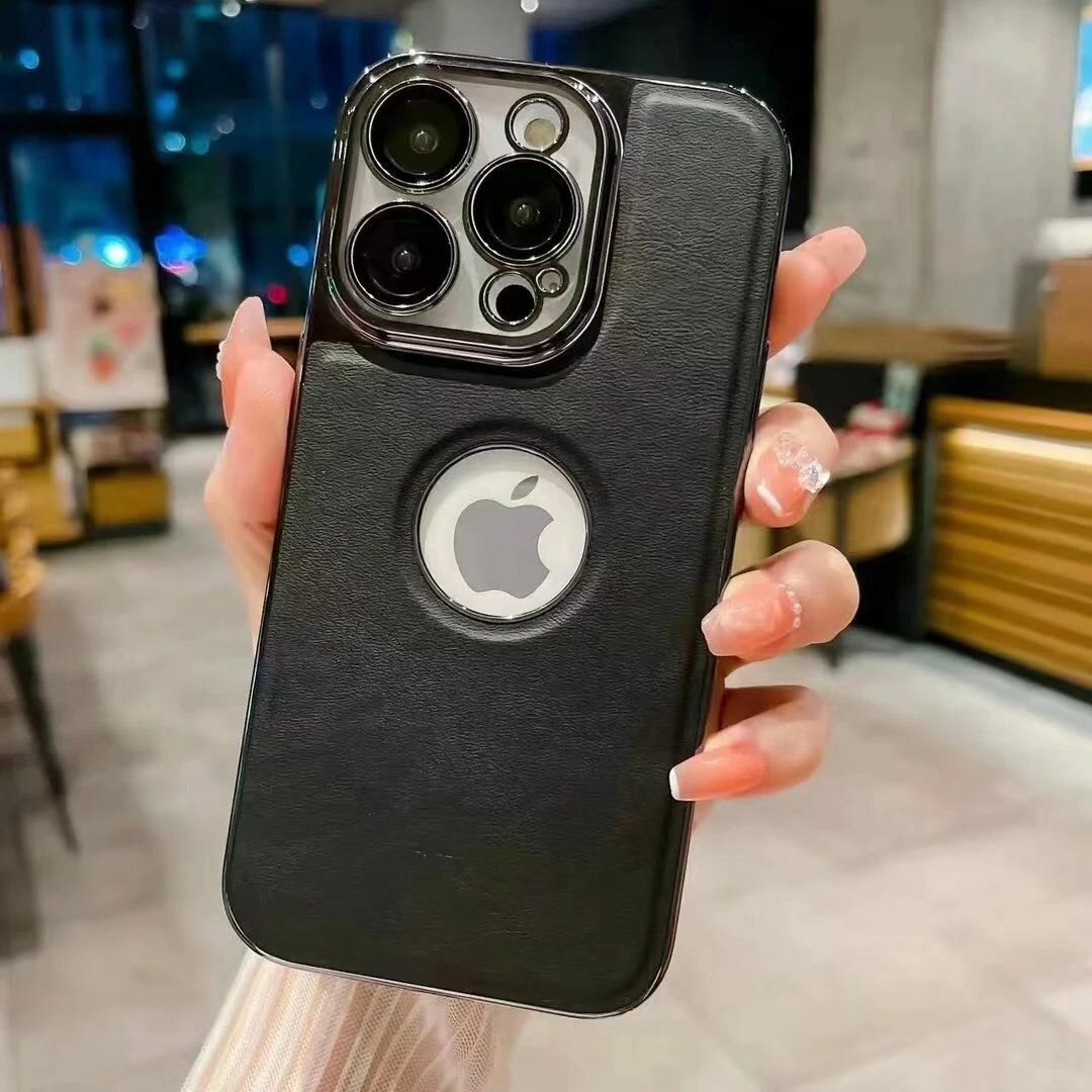 Кожаный противоударный чехол на Apple iPhone 14