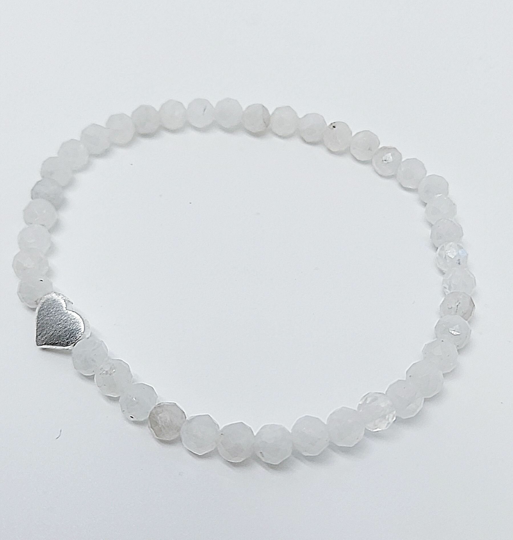 Браслет, металл, лунный камень