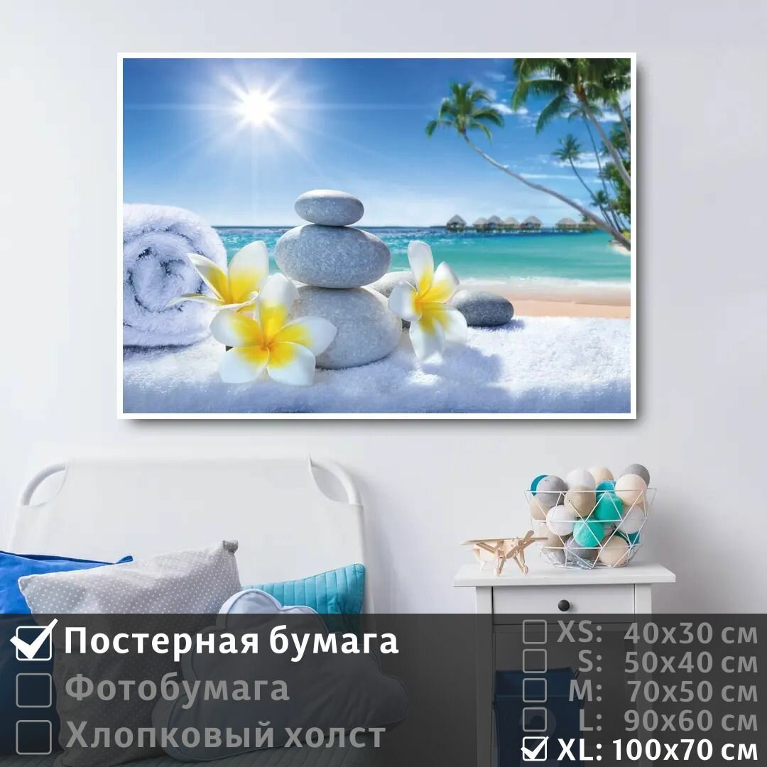 Постер на стену Массаж И Спа На Берегу Океана 100х70 см ПолиЦентр