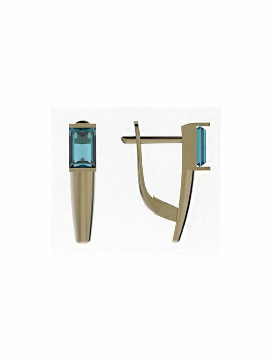 Серьги, красное золото, 585 проба, Лондон топаз