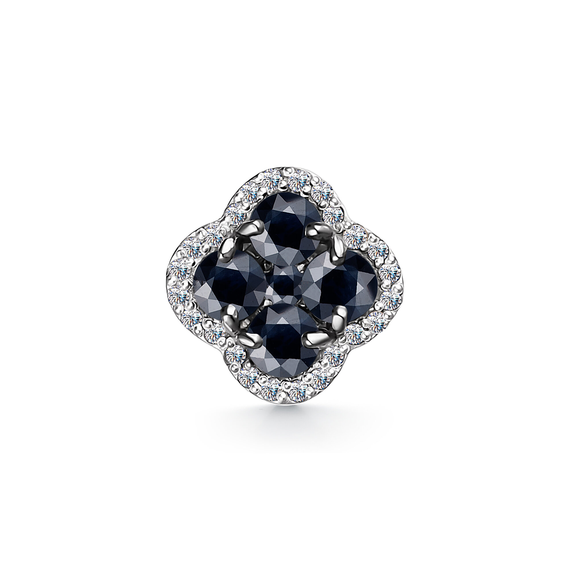 Подвеска, красное золото, 585 проба, бриллиант, сапфир