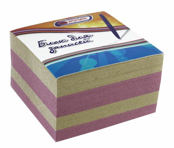 Блок для записей "asmar" вкэ-4э 9*9*4,5 3-4 цвета. цветная бумага. арт. ar-3995