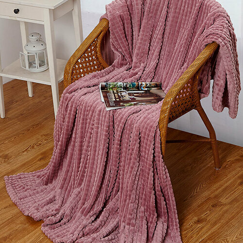 Плед Амели пыльная роза велсофт кэа 180х200