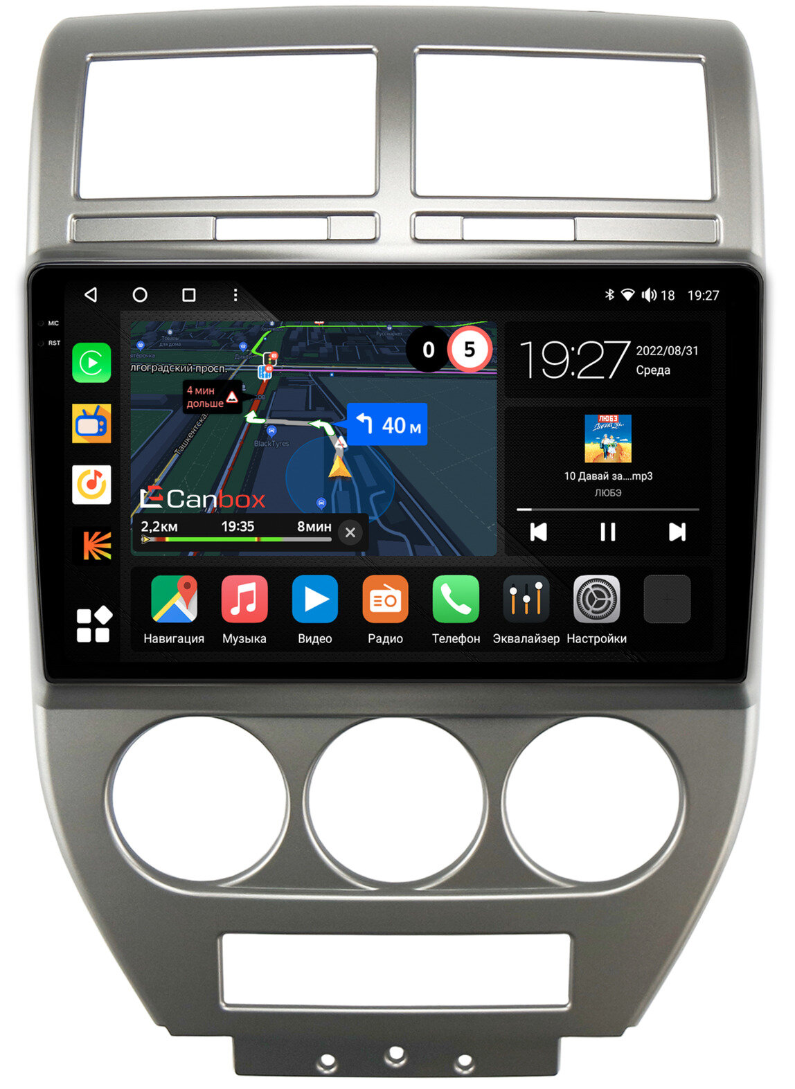 Штатная магнитола Canbox M-Line 2K 4178-10-328 Jeep Compass, Liberty (Patriot) 2006-2010 Android 10 (4G-SIM, 4/64, DSP, QLed)