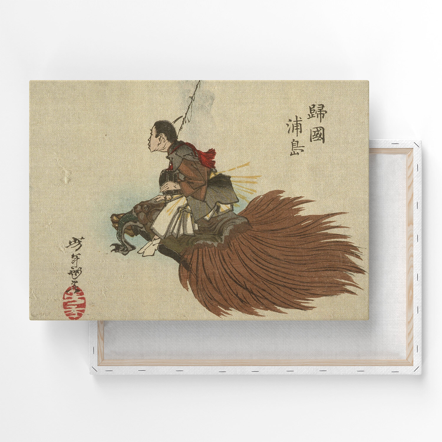 Картина на холсте, репродукция / Цукиока Ёситоси - Urashima Taro Returning / Размер 40 x 53 см