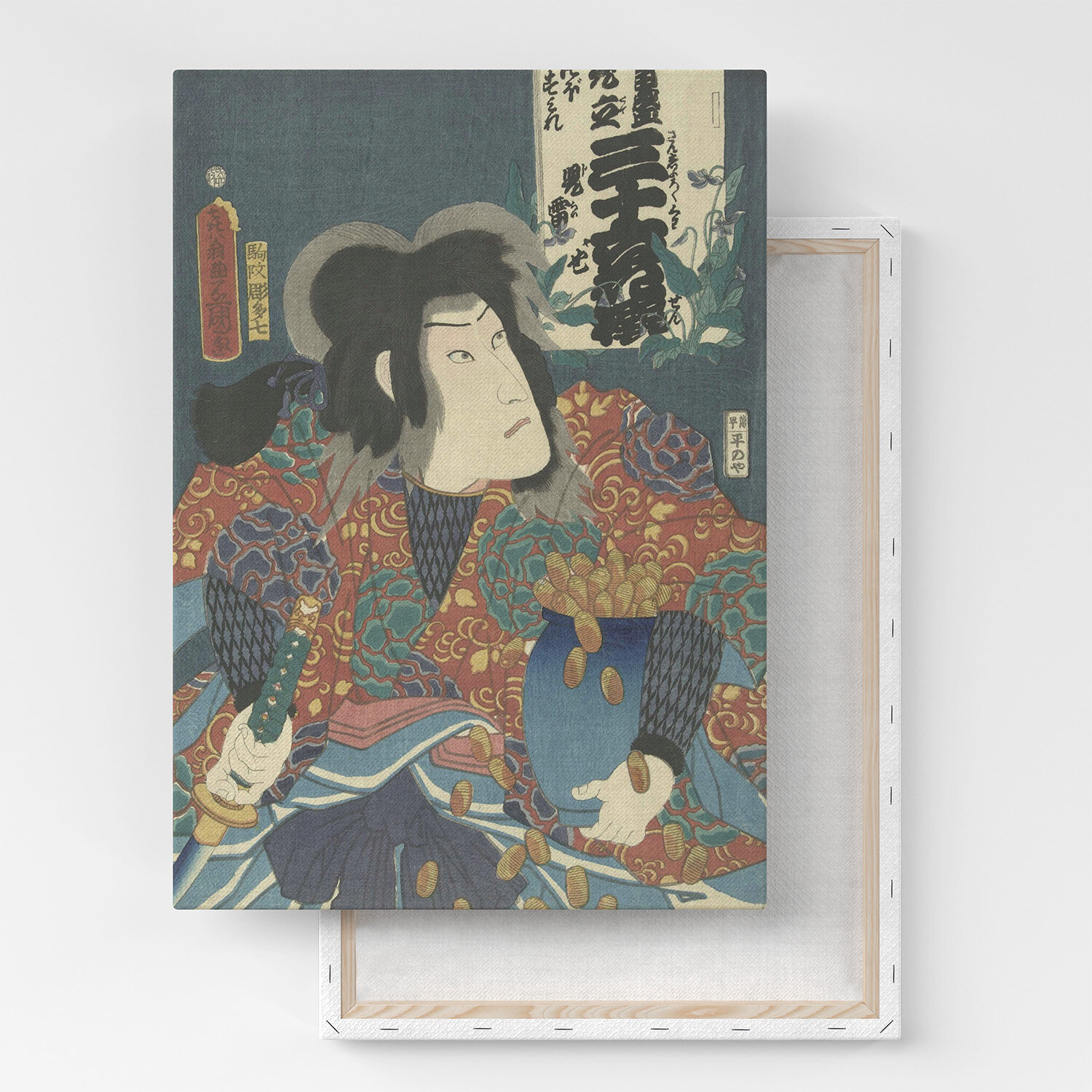 Картина на холсте, репродукция / Утагава Кунисада - Jiraiya en violen / Размер 30 x 40 см
