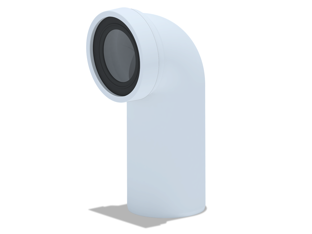 Фановая труба 110x90°, белая, длина 301 мм, АНИ Пласт | W9220