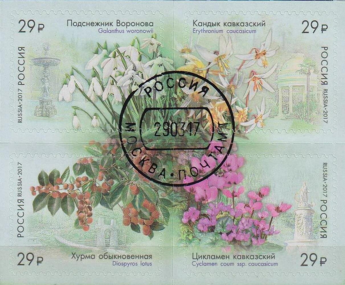 Почтовые марки Россия 2017г. "К 125-летию Сочинского парка Дендрарий" Цветы U