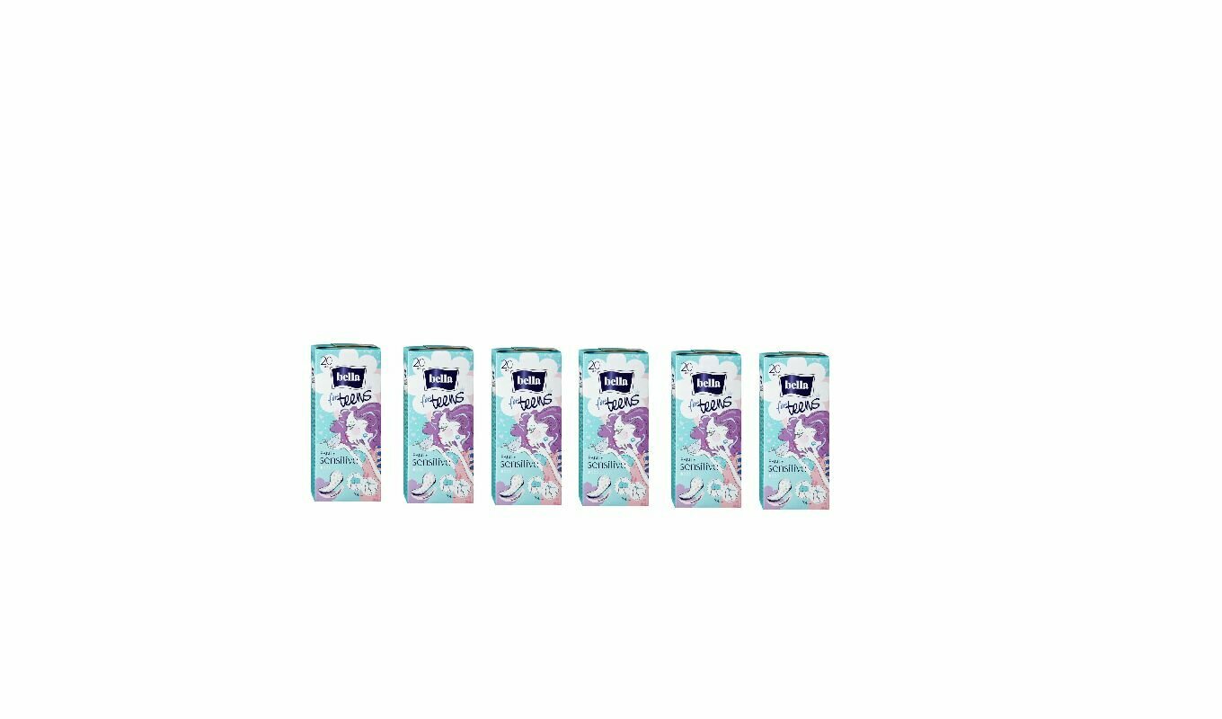 BELLA прокладки ежедневные FOR TEENS Sensitive, 20шт/уп, 6 уп