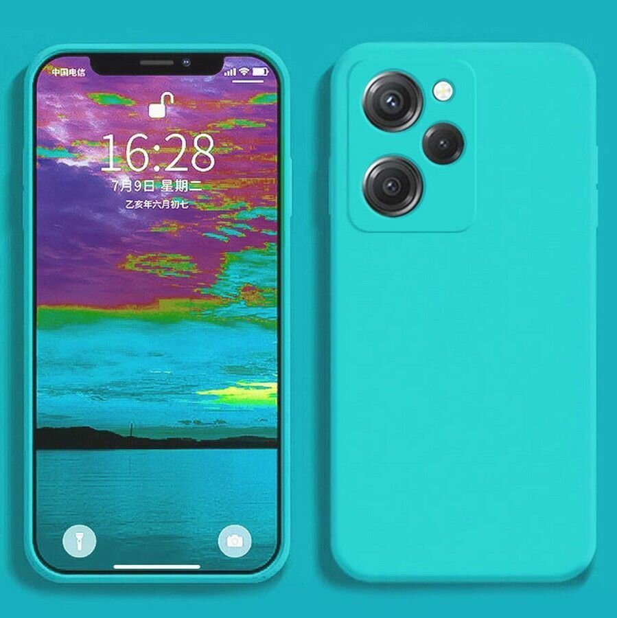 Силиконовая накладка Silky soft-touch для Xiaomi Poco X5 Pro 5G бирюзовый