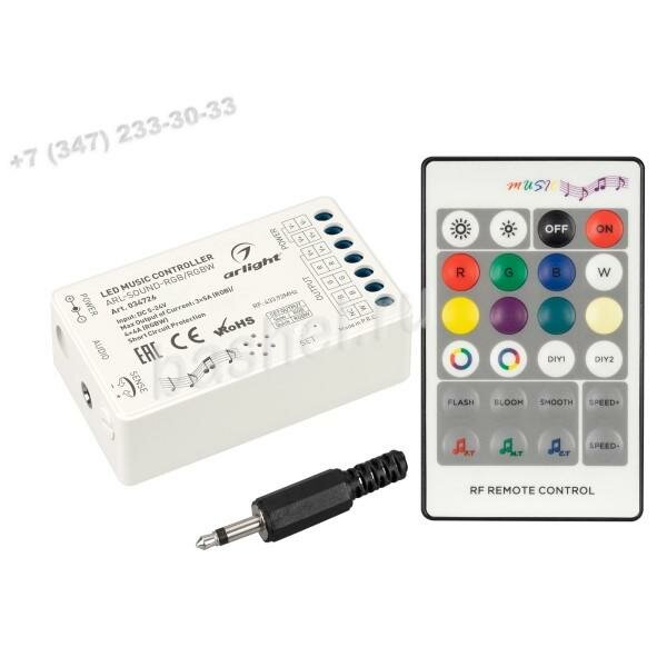 4ch RF audio ARL-SOUND-RGB/RGBW, 192-384W, 24кн, вых.- 4х4А (RF ПДУ 24кн), Контроллер аудио, Arlight