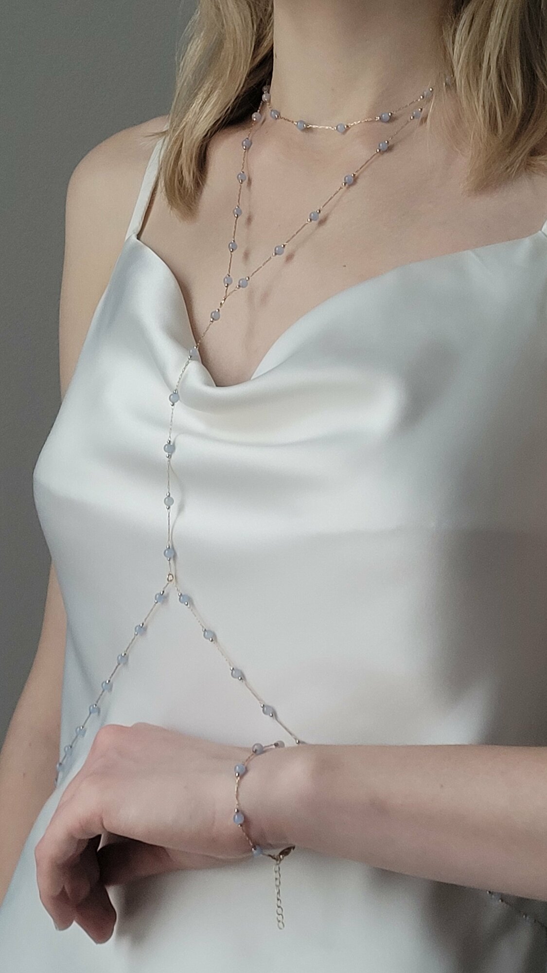 Комплект бижутерии, опал