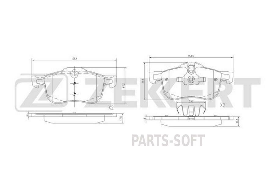 ZEKKERT bs-1087 (GBP90342AF / SFP100511 / SFP100511SLP) колодки торм. диск. передн. rover 75 (rj) 99- mg zt 01-