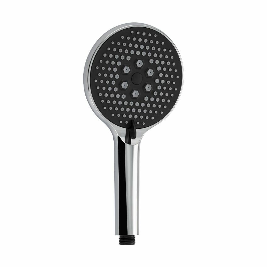Лейка для душа GFmark 6080 хром массажная круглая с черной вставкой 3 режима