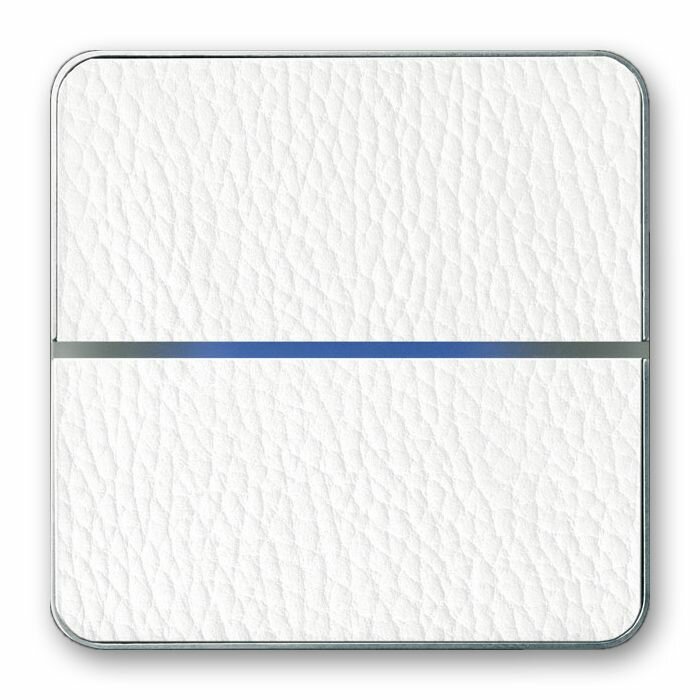 Накладка сенсорного KNX выключателя 203-14 Basalte Enzo 2-way, white leather, белая натуральная кожа, 2 кнопки, 1 шт.