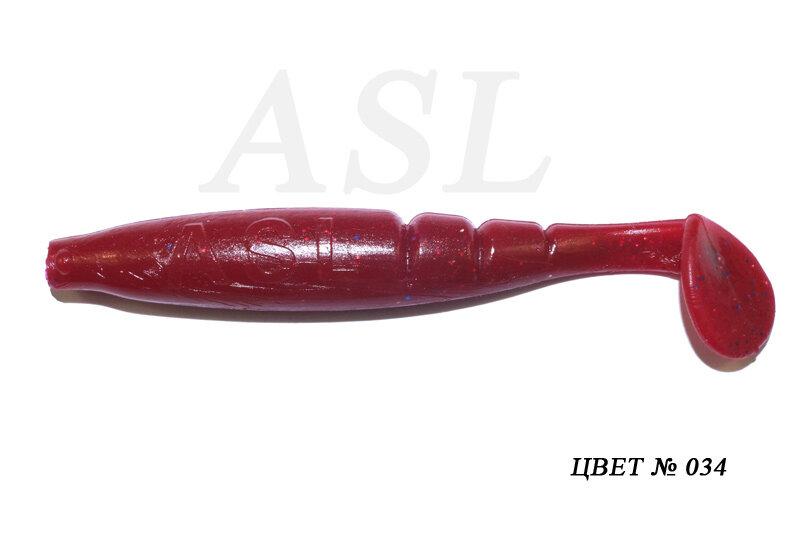 Силиконовая приманка ASL "Самурай" цвет №034, L-7,5см (3"), 6шт/уп