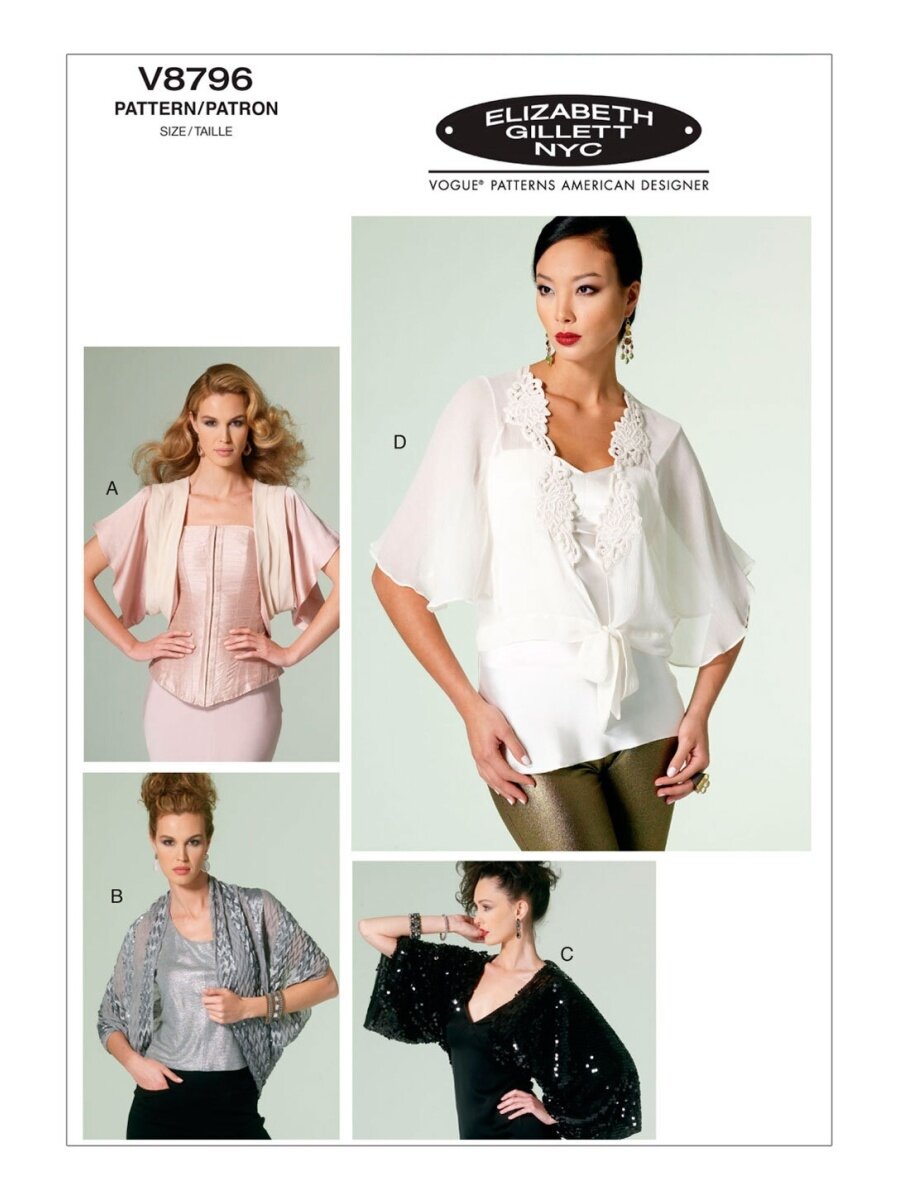 Выкройка VOGUE №8796 Жакет-болеро