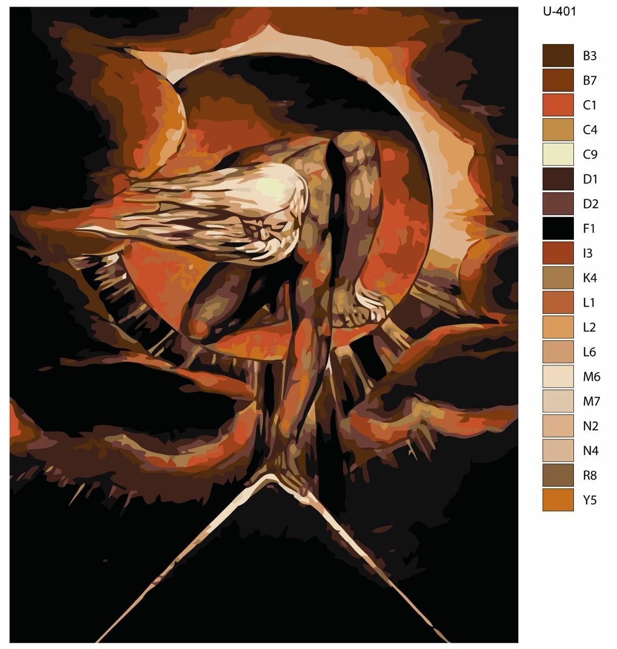 Картина по номерам U-401 "Художник Уильям Блейк. Репродукция картины - Великий архитектор" 40x50 см