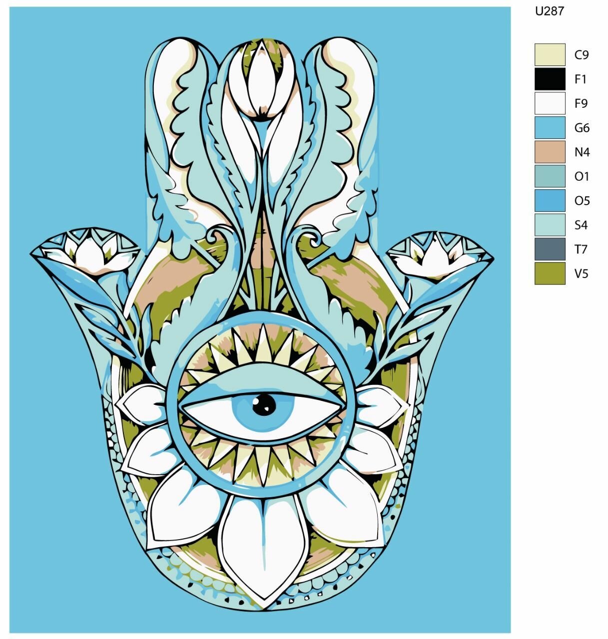 Картина по номерам U-287 "Хамса (Третий Глаз)" 60x80 см