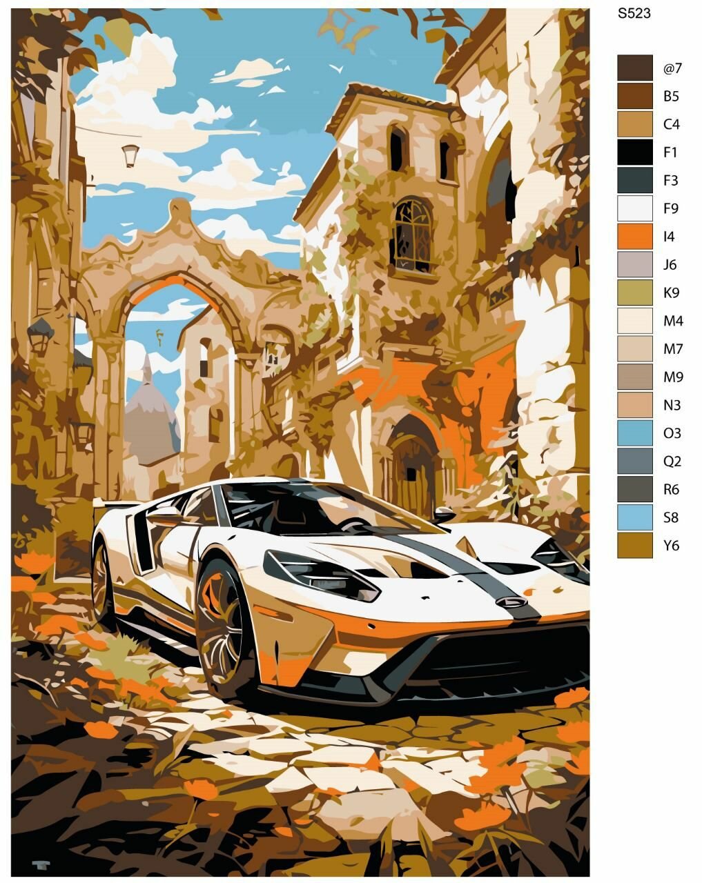 Картина по номерам S523 "Спортивные машины. Bugatti" 40x60 см