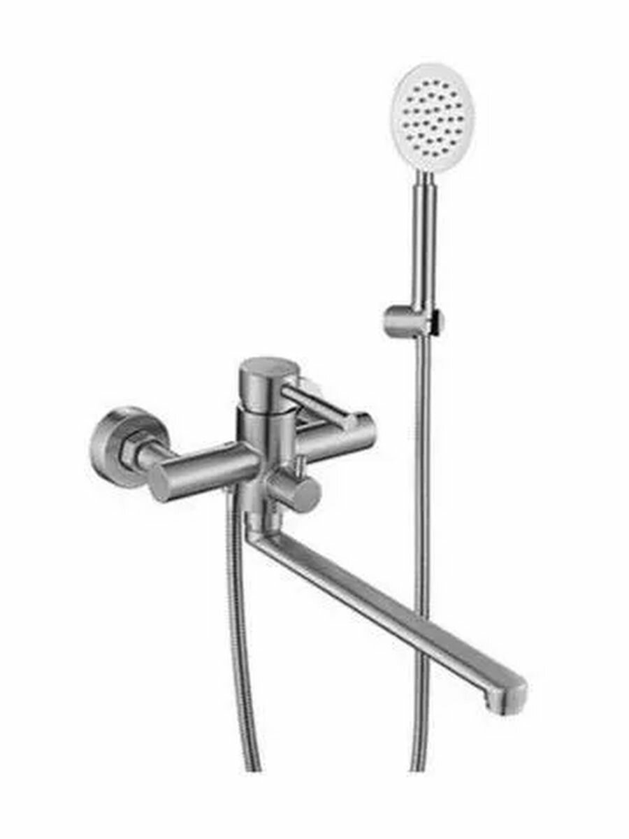 Смеситель для ванны Hansen HN23304-G, нержавеющая сталь, поворотный излив
