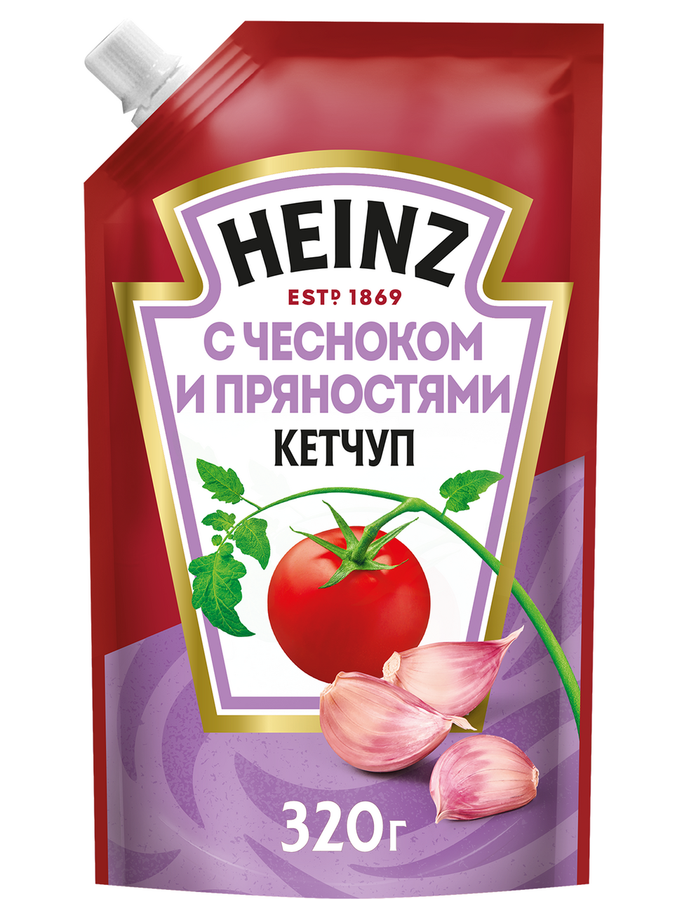 Кетчуп HEINZ с чесноком и пряностями, 320г