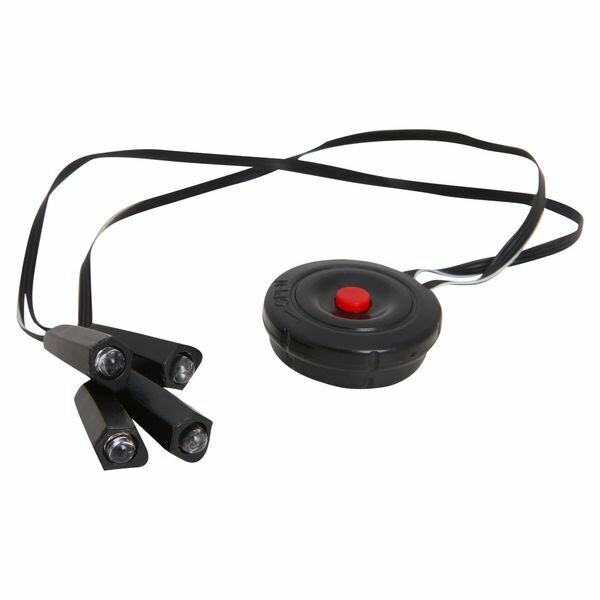 Фонарь велосипедный STG на шлем JY-389, 4 светодиода, 4 функции, батарея: CR2032*1 (в комплекте)