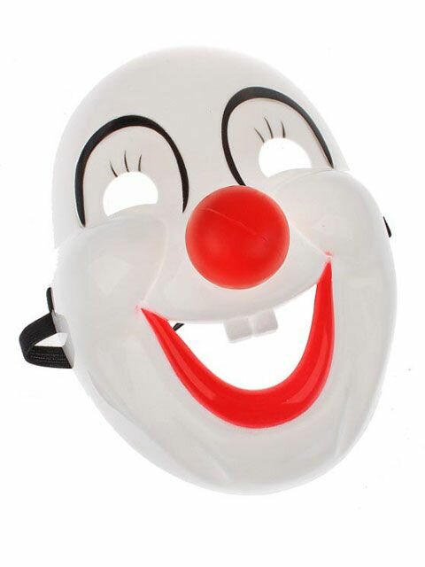 Маска клоуна I-Bright Company, пластик, унисекс, цвет белый, красная