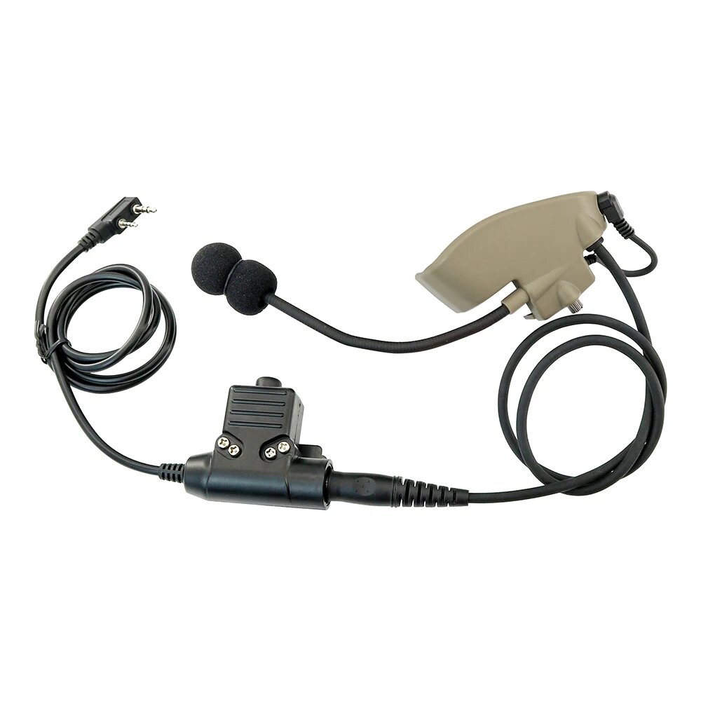 Tactical Shooting Earmuffs External Mic Kit with Tactical U94 Ptt for Howard Leight Impact Sport Electronic Shooting Headset