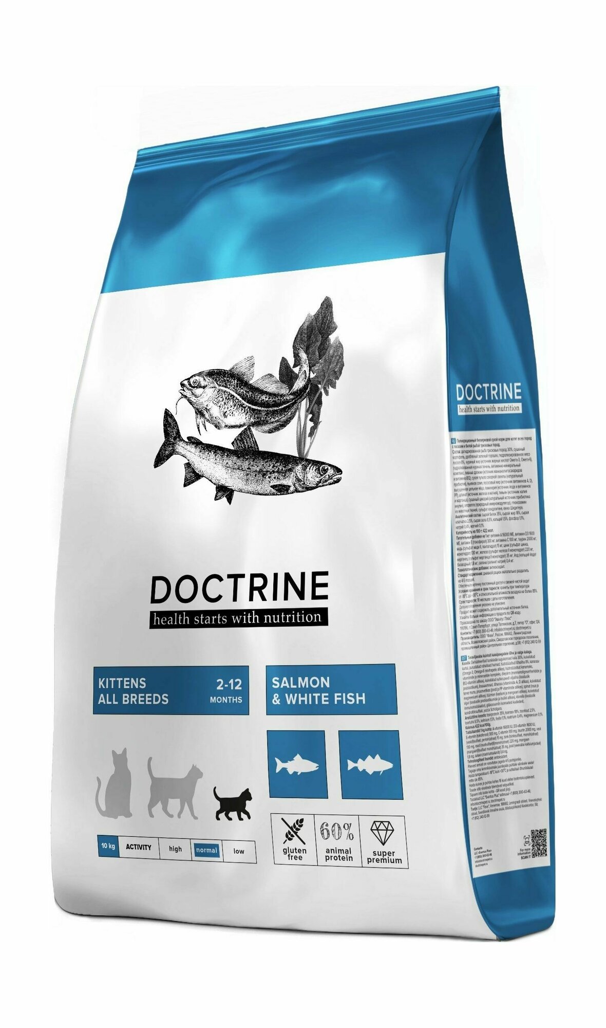 Doctrine - Сухой корм для котят, с Лососем и Белой рыбой (10 кг)