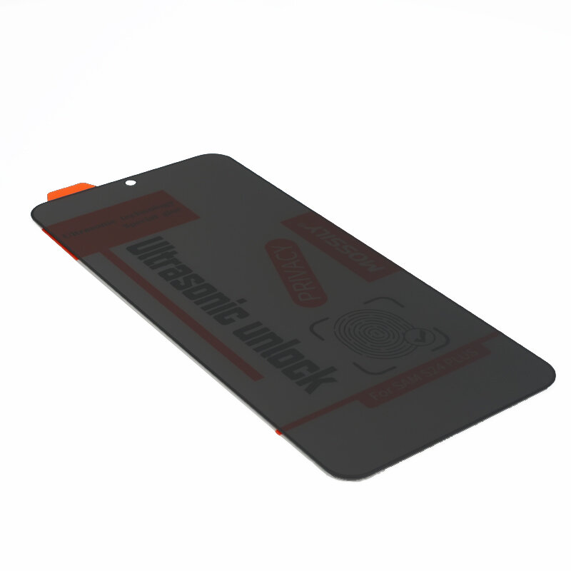Защитное стекло 9H Black Mossily Anti-Spy для Samsung S24 Plus черная рамка