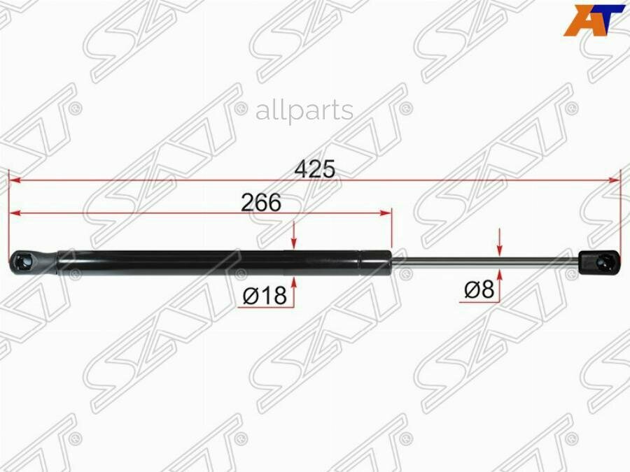 SAT ST-904520004R Амортизатор крышки багажника Nissan Terrano 14-22 / Renault Duster 10-21 (Справа=Слева)