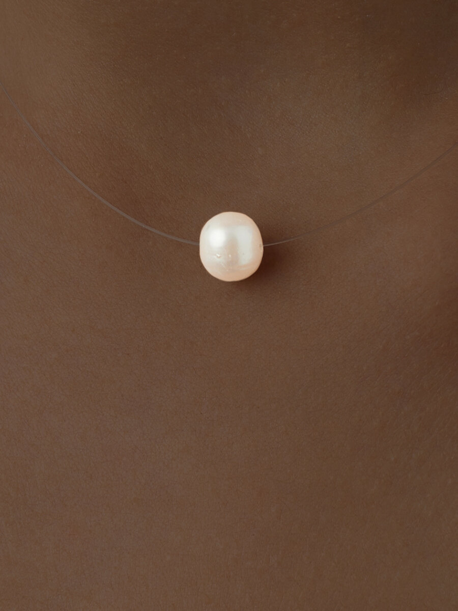 Колье, серебро, 925 проба, родирование, жемчуг