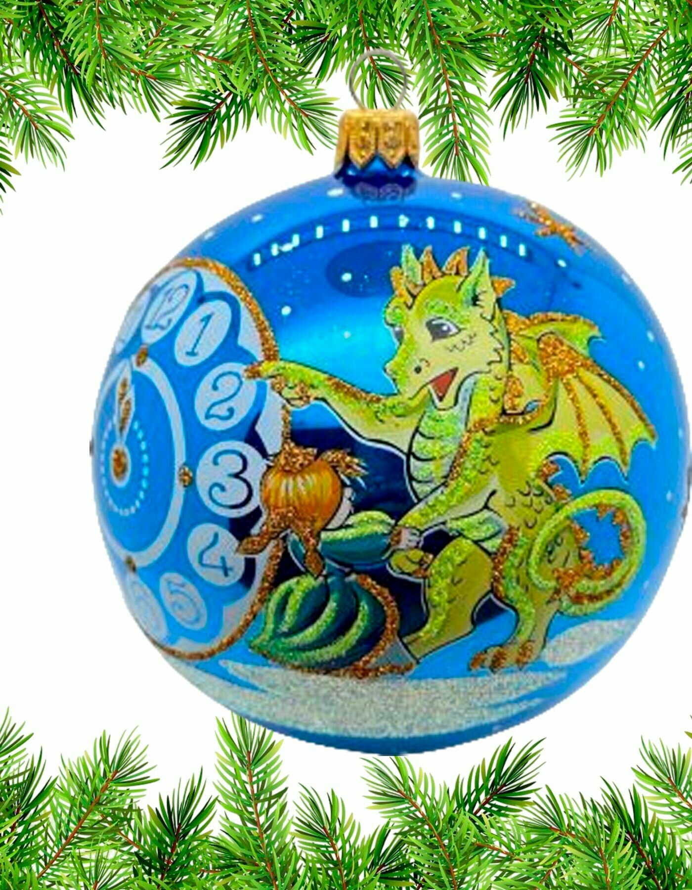 Шар 95мм Зодиак-"Часы", синий