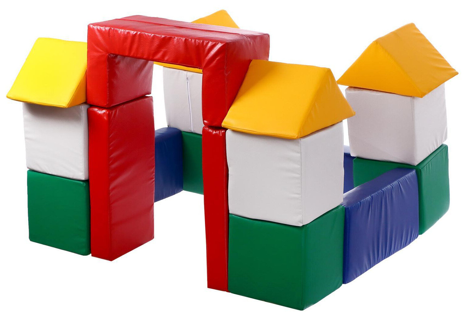 Мягкий большой конструктор "Замок", игровой комплекс в детский уголок, модуль для дома и детского сада, комплект из 18 элементов, куб 30х30 см