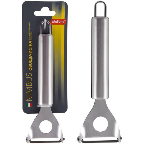 Овощечистка Mallony из нержавеющей стали NIMBUS 17,5х5,5 см, с горизонтальным лезвием