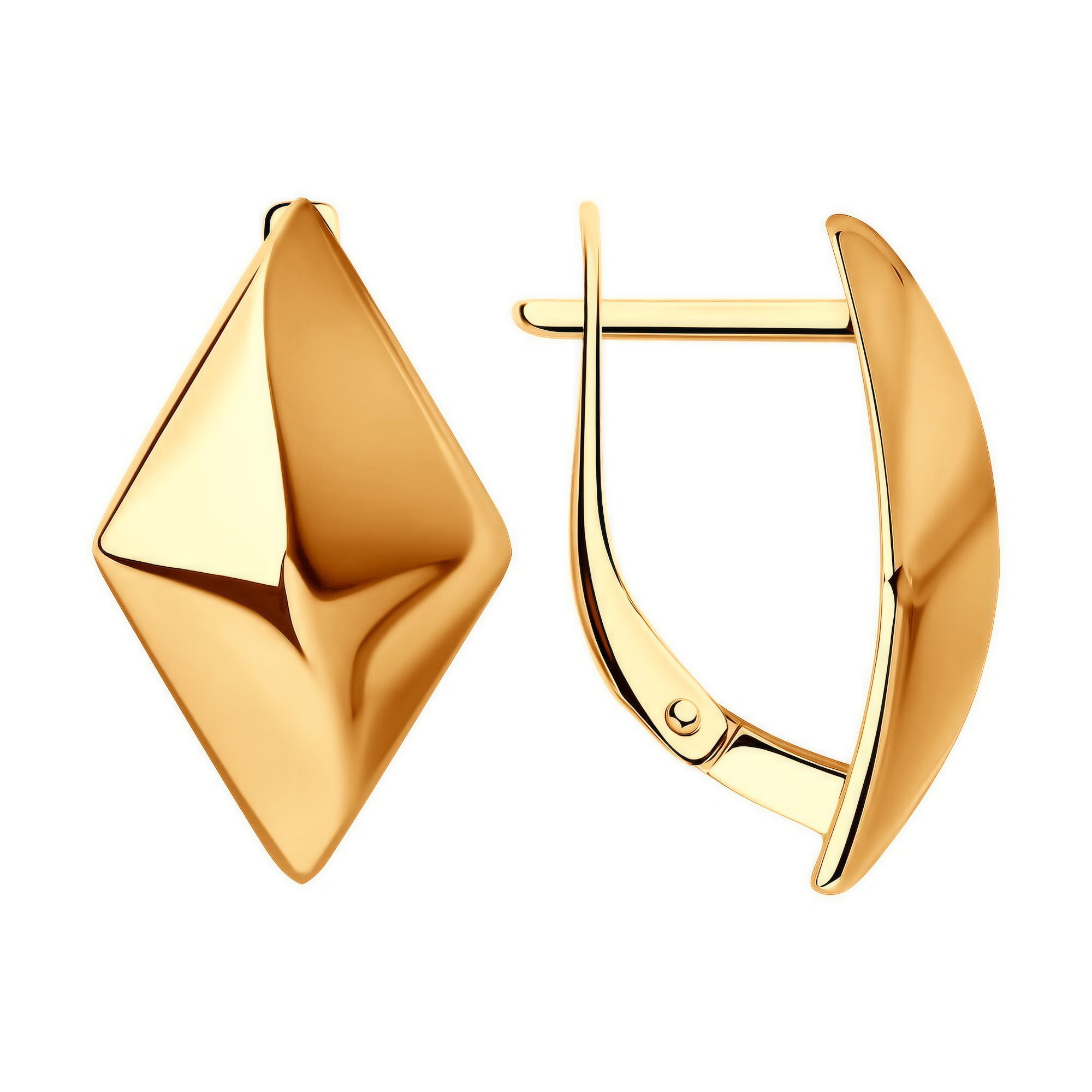 Серьги, серебро, 925 проба, золочение