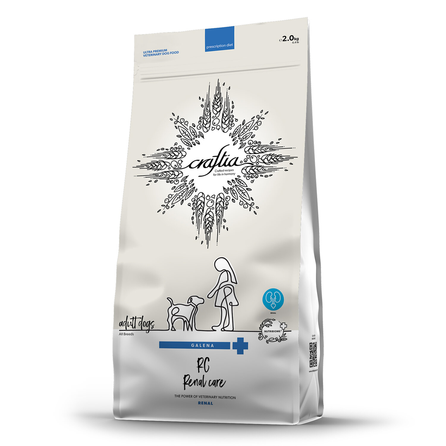 Ветеринарная диета CRAFTIA GALENA DOG RENAL CARE Ренал для собак при почечной недостаточности 2 кг, Срок до 08.05.2026 г