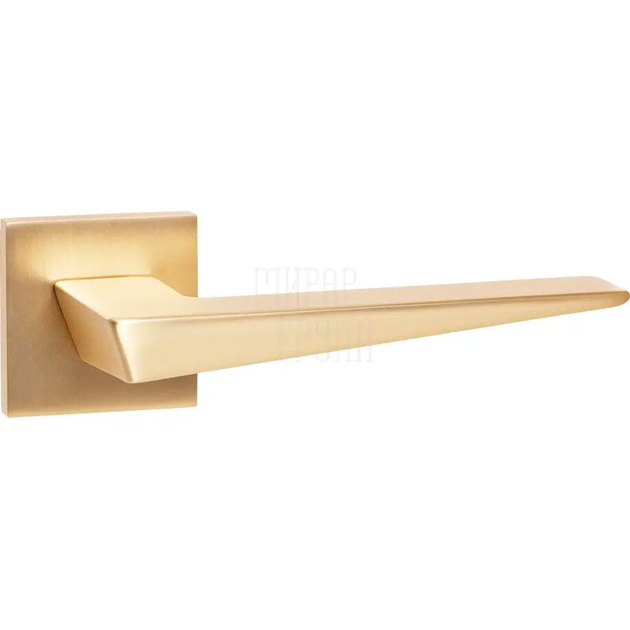 Дверная ручка Ajax (Аякс) на квадратной розетке "TRIO" JS сатинированное золото