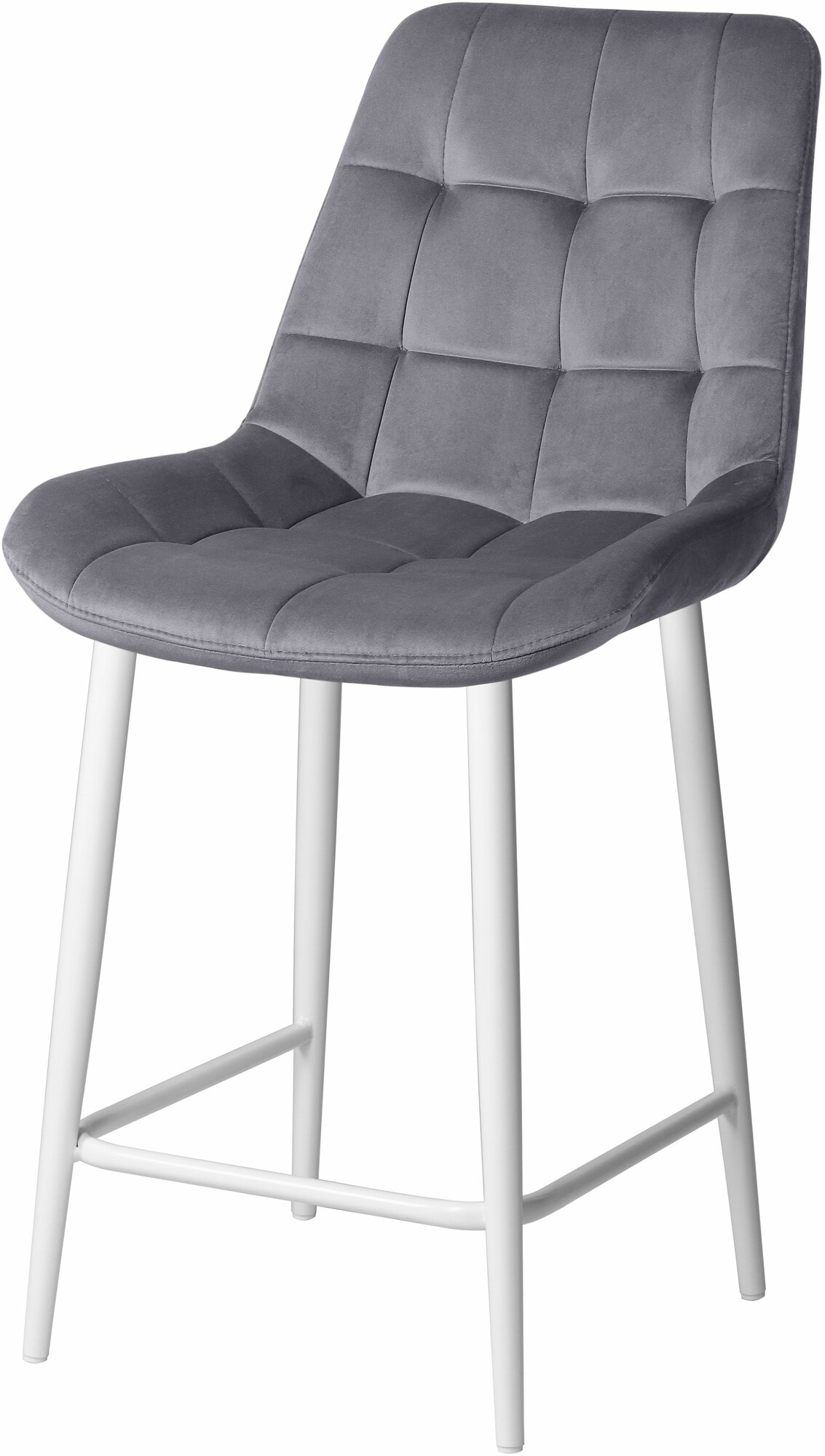 Комплект полубарных стульев Ambe Эйден, со спинкой, 65 см, серыйс белыми ножками, 2 шт