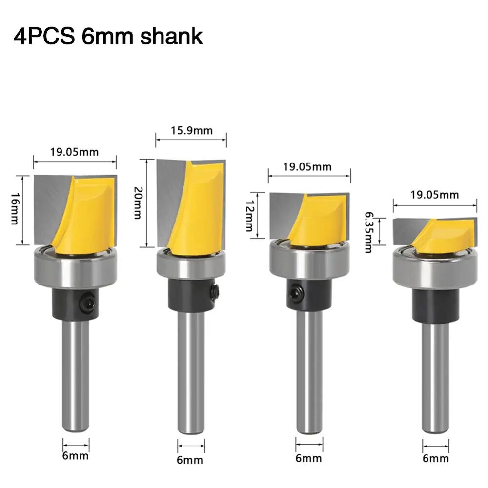 Набор фрез JGZUI для дерева 4 шт. 4PCS 6mm shank