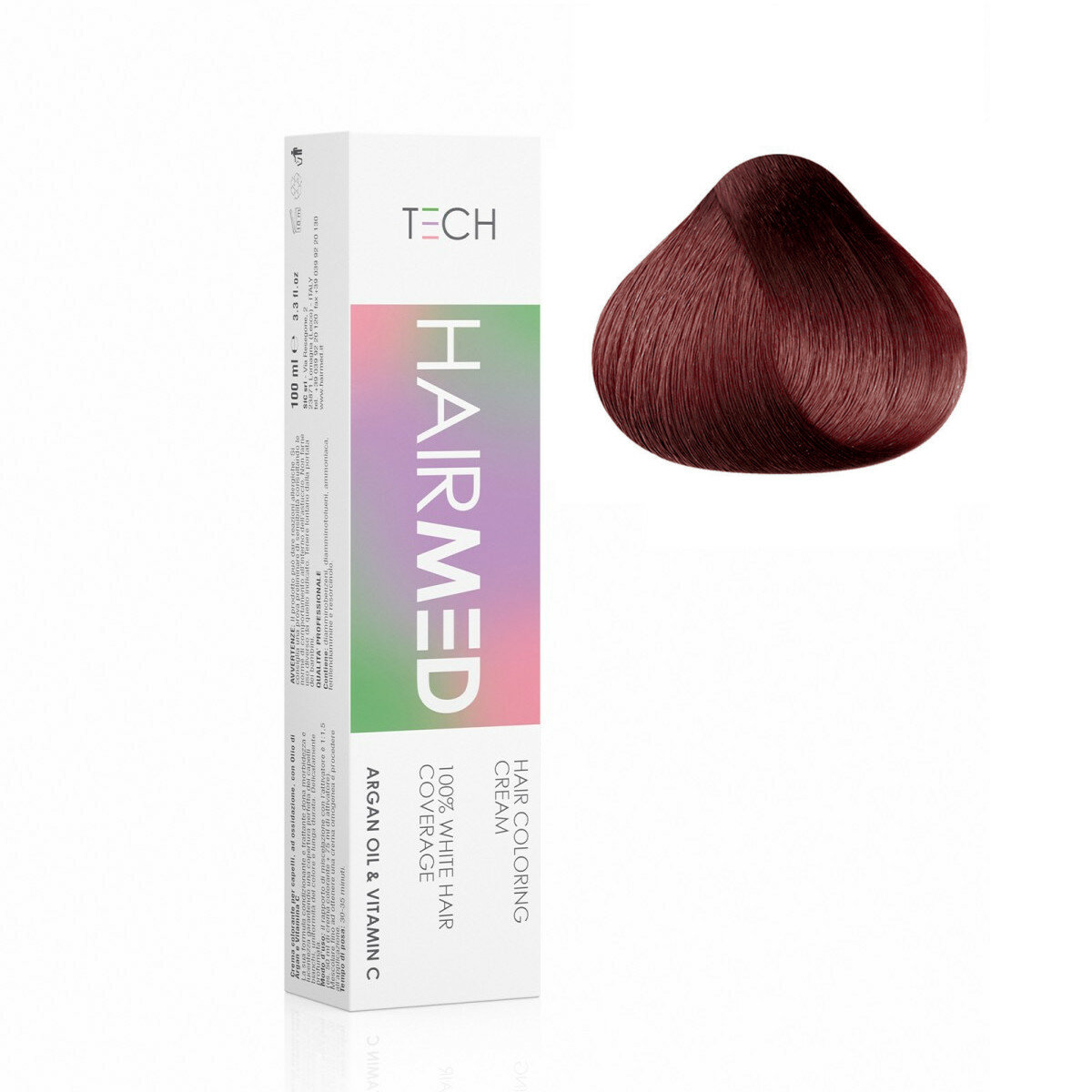 Крем - краска для волос профессиональная Hairmed 6/6 Темный русый Красный, 100 мл