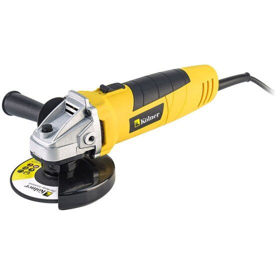 Kolner Машина углошлифовальная (УШМ) 115 мм, 500 Вт, KAG 115/500M, обороты 12000 об/мин, слайдер (фланцы, бок. рукоятка, ключ, диск)