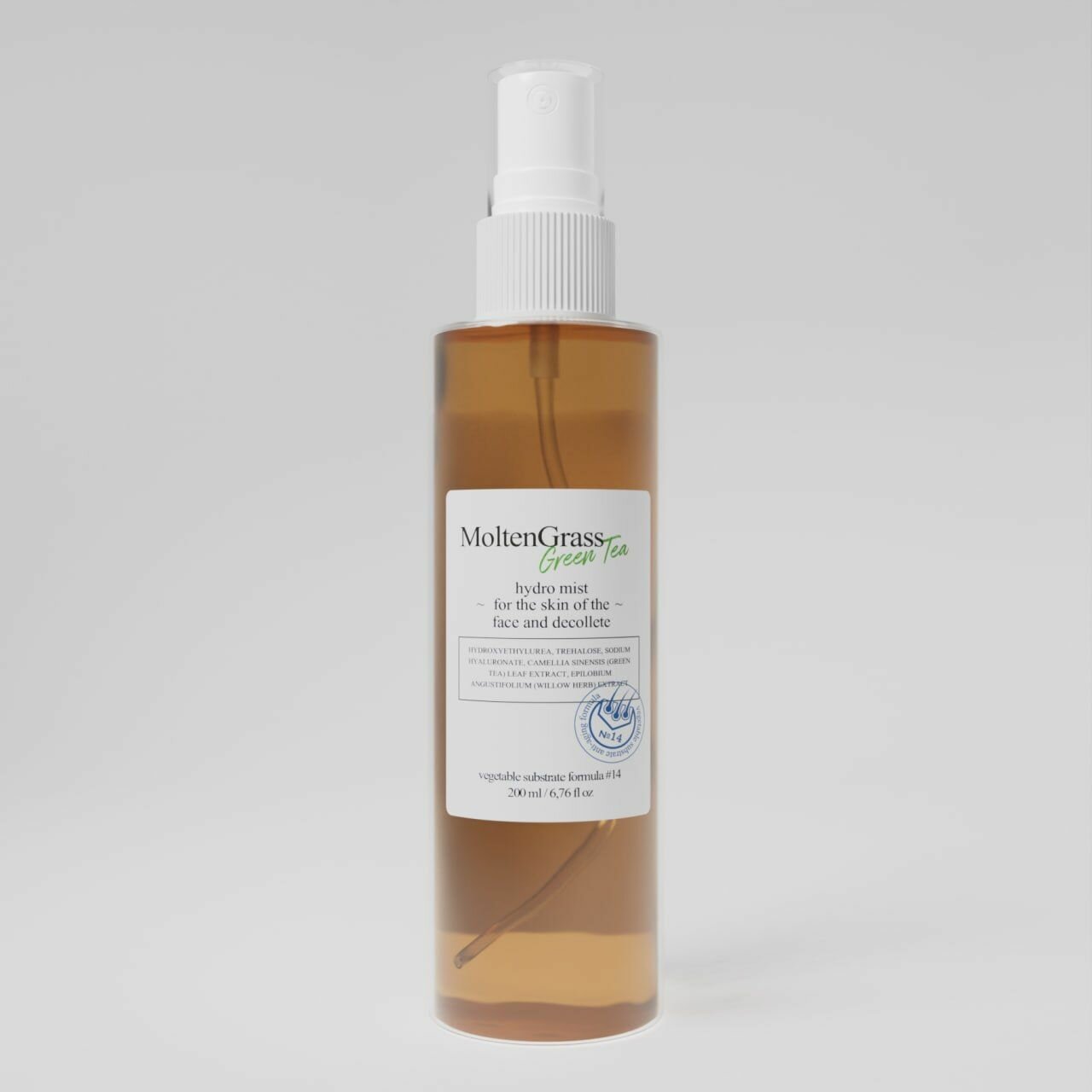 Спрей увлажняющий MoltenGrass, с гиалуроновой кислотой, для лица и зоны декольте, 200мл