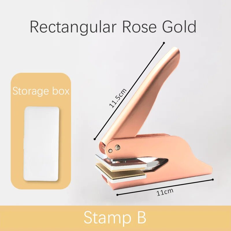 Металлический штамп прямоугольный Rose Gold 11x11.5 см