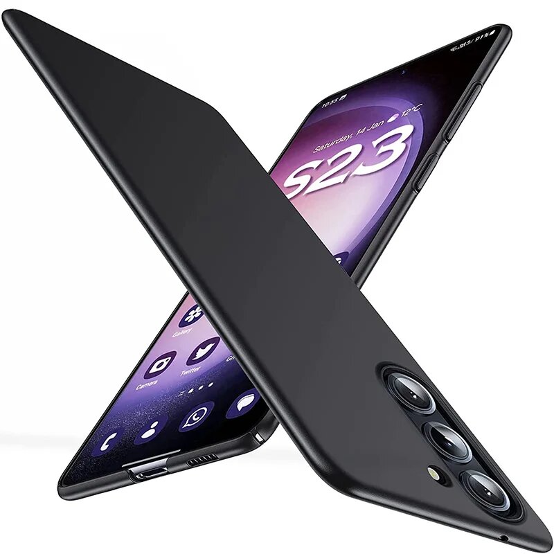 Ультратонкий однотонный матовый чехол для Samsung Galaxy S25 S24 S23 FE S22 Black, Galaxy S20 PLUS