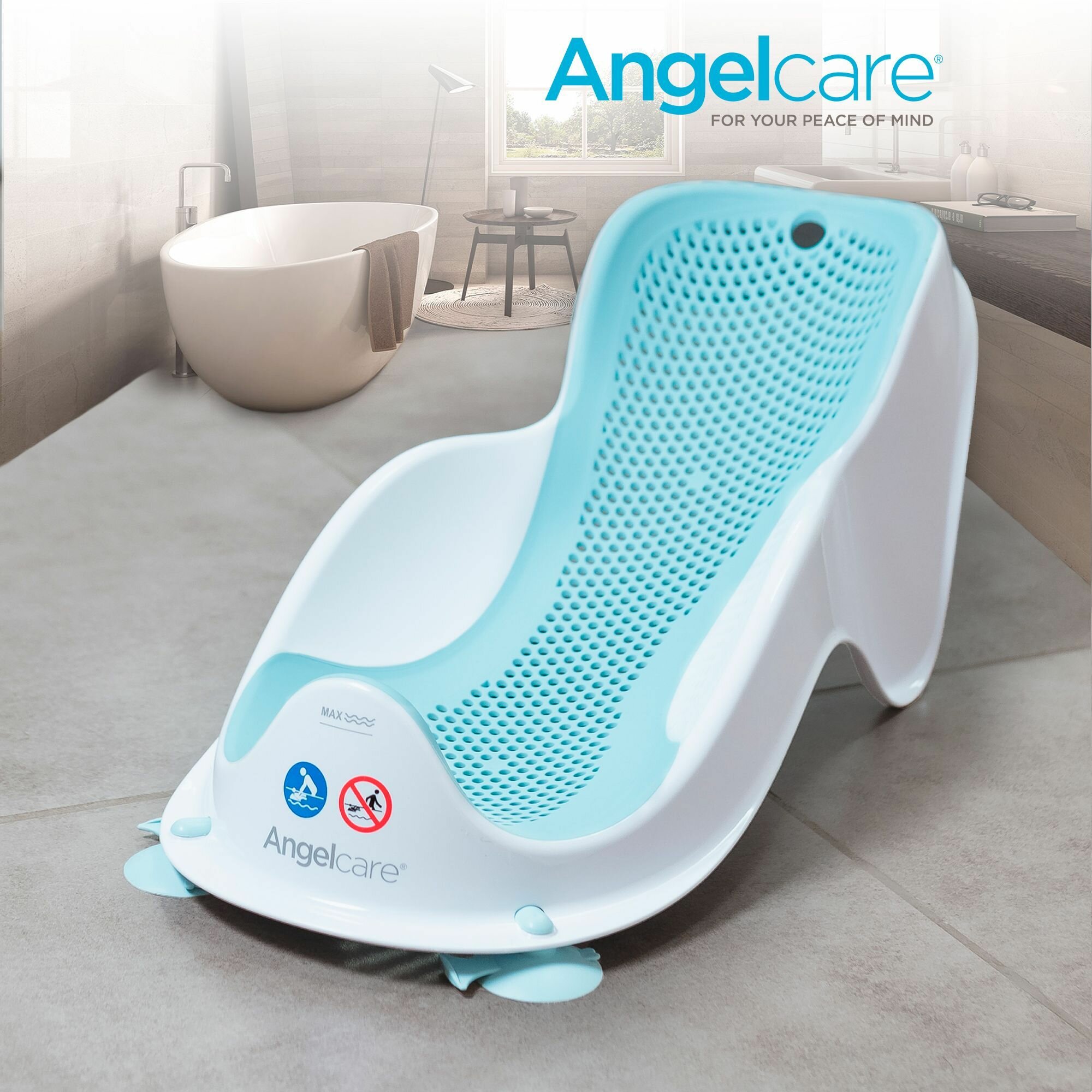 Лежачок-горка для купания новорожденных детей Angelcare Bath Support Mini, светло-голубой